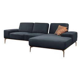 Ecksofa W.Schillig, B:279cm H:88cm T:178cm, blau, Longlife Xtra-Leder Z73: Naturwalkleder der Luxusklasse aus den erlesensten Rohh&auml;uten. Hautst&auml;rke