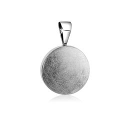 NENALINA Damen Kettenanh&auml;nger "Kreis Pl&auml;ttchen Rund Trend geb&uuml;rstet 925 Silber", onesize, ohne Stein, Silber 925 (Sterlingsilber), silber, Silber 925
