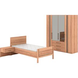 Schlafzimmer-Set Musterring, braun, Glas, Hartfaserplatte, Holz teilmassiv, Holzwerkstoff, Massivholz, Spanplatte, Schlafzimmerm&ouml;bel-Sets, "Sorrent,