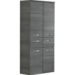 Midischrank SAPHIR, B:60cm H:141cm T:33cm, grau, Spanplatte, Badezimmer, Schr&auml;nke, "Quickset Badschrank 60 cm breit, 141 cm hoch mit 4 T&uuml;ren",
