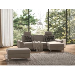 Sit & More Ecksofa SIT & MORE, B:277cm H:89cm T:170cm, grau, Wohnzimmer, Sofas, "Padua L-Form", inklusive Sitztiefenverstellung, Armteilfunktion und Federkern