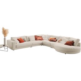 Ecksofa 3C CANDY, B:225cm H:86cm T:395cm, beige, 85% Polyester, 15% Viskose, Wohnzimmer, Sofas, "Enisa II, bequem und komfortabel, Mega Familiensofa,