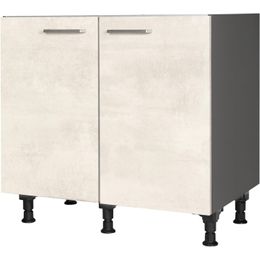 Sp&uuml;lenschrank Nobilia, B:90cm H:87cm T:58,3cm, wei&szlig;, K&uuml;che, Schr&auml;nke, ""Riva", vormontiert, mit h&ouml;henverstellbaren Sockelf&uuml;&szlig;en", Breite 90 cm