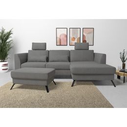 Sit & More Ecksofa SIT & MORE, B:261cm H:88cm T:172cm, grau, 98% Polyester 2%Polyamid, Wohnzimmer, Sofas, "Olsen L-Form", inklusive Sitztiefenverstellung,