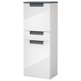 Midischrank Welltime, B:40cm H:105cm T:27cm, grau, Holzwerkstoff, MDF, Badezimmer, Schr&auml;nke, "Siena", Breite 40 cm, mit integrierten T&uuml;rd&auml;mpfern und