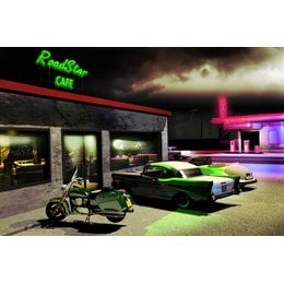 papermoon Fototapete "Cafe", B/L: 4m x 2,6m, Bahnen: 8 Stk., bunt, Schlafzimmer, Tapeten