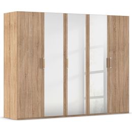 Dreht&uuml;renschrank Rauch, B:251cm H:197cm T:61cm, braun, Holzwerkstoff, Schr&auml;nke, "Kleiderschrank Schrank Garderobe Schlafzimmerschrank EVELYN", in