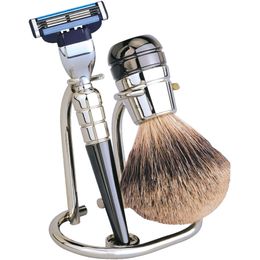 ERBE&reg; ERBE Herren Rasierset, silber, Rasiersets, Dachshaar, Chrom/Titan, Gillette Mach3-Klinge