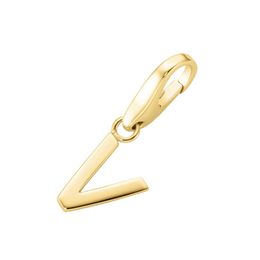 Damen Charm Buchstabe "Buchstabe V, Silber 925", gold, Giorgio Martello MILANO, Silber 925 (Sterlingsilber), Charms