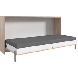 Schrankbett wimex, H:105cm, braun, Schrankbetten, "Juist Schrankklappbett G&auml;stebett", horizontal klappbar, 3 Liegefl&auml;chen, mit Lattenrost, Made in