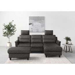 Sit & More Ecksofa SIT & MORE, B:234cm H:90cm T:168cm, grau, Wohnzimmer, Sofas, "Far&ouml; L-Form", inklusive Federkern, wahlweise mit Bettfunktion und Bettkasten