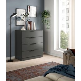 Kommode Home Affaire, B:74cm H:80cm T:35cm, grau, Schlafzimmer, Sideboards, "SKARDE, Breite 74 cm, 4 Schubk&auml;sten, viel Stauraum", Sideboard,