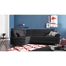 Sit & More Ecksofa SIT & MORE, B:250cm H:90cm T:175cm, schwarz, Luxus-Microfaser (90% Polyester, 10% Polyamid);Flachgewebe (100% Polyester);Struktur (100%