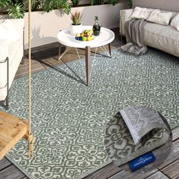 Villeroy & Boch Outdoorteppich VILLEROY & BOCH, B:200cm H:4mm L:290cm, gr&uuml;n, Polyester, Teppiche, "Julie", In-& Outdoor, Flachgewebe, wetterfest, Terrasse, Balkon,