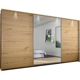 Schwebet&uuml;renschrank Rauch, B:368cm H:214cm T:64cm, braun, Holzwerkstoff, Schr&auml;nke, "Kleiderschrank Schrank Garderobe CORTONA mit Passepartout", und