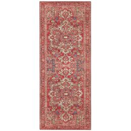 Teppich Hanse Home, B:80cm H:5mm L:200cm, rot, Polyester, Wohnzimmer, Teppiche, "Leta", Orientalisch, L&auml;ufer, Kurzflor, Wohnzimmer, Schlafzimmer,