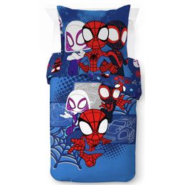 Kinderbettw&auml;sche MARVELblau, Washed Cotton, Obermaterial: 100% Baumwolle, Bettw&auml;sche, "MARVEL Spidey Bettbezug-Set 135x200 cm + Kissenbezug 80x80