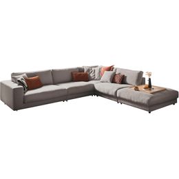 Ecksofa 3C CANDY, B:365cm H:86cm T:322cm, silber, 100% Polyester, Wohnzimmer, Sofas, "Enisa II, bequem und komfortabel, gro&szlig;es Familiensofa, L-Form",