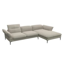 FLEXLUX "Salino, Funktionssofa mit Recamiere, Relaxsofa, Ecksofa" Sofa mit Arm- und Kopfteil-Verstellungen, Kaltschaum & Stahl-Wellen