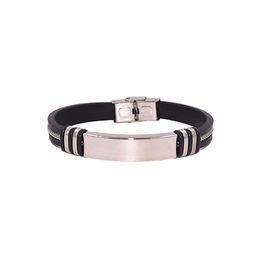 Firetti Herren Edelstahlarmband "Schmuck Geschenk ID-Armband- Optik", 20cm, Edelstahl Kautschuk Silikon, schwarz, Edelstahl, Kautschuk, Silikon,
