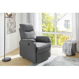 Jockenh&ouml;fer TV-Sessel, B:72cm H:103cm T:90cm, grau, JOCKENH&Ouml;FER GRUPPE, Sessel, "Bristol, mit elektromotorischen Verstellfunktionen", USB-Ladeport, Federkern,
