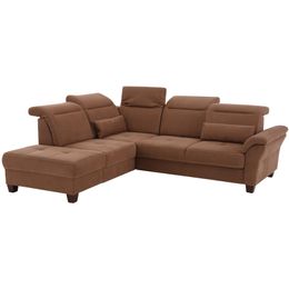Ecksofa Home Affaire, B:260cm H:104cm T:235cm, braun, Luxus-Microfaser Lederoptik (100% Polyester);Struktur (100% Polyester);Luxus-Microfaser ALTARA
