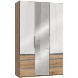 Kleiderschrank wimex, B:150cm H:236cm T:58cm, braun, Schlafzimmer, Schr&auml;nke, "Level by fresh to go", mit Glas-und Spiegelt&uuml;ren