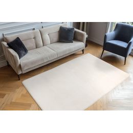 Fellteppich Obsession, B:120cm H:45mm L:170cm, beige, Polyester, Teppiche, "Milestone 600", Kunstfell, Uni Farben, weich & kuschelig, Wohnzimmer