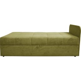 Schlafsofa Alina, B:205cm H:73cm T:91cm, gr&uuml;n, Struktur fein XBO (100% Polyester), Jugendzimmer, Sofas, "Marla", inkl. Stauraum, Armlehne wahlweise