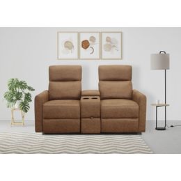 2-Sitzer Home Affaire, B:167cm H:102cm T:95cm, braun, Microfaser (100% Polyester), Sofas, "Daoulas, 2er-Kinosofa, TV-Sessel, Multimedia-Sofa",