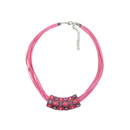 Damen Kette mit Anh&auml;nger "Salamanca", rosa, Basic, Collezione Alessandro, Metall, Halsketten, mit Glassteinen