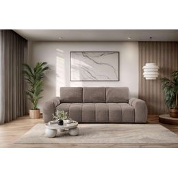 3-Sitzer OTTO HOME, B:253cm H:87,5cm T:113cmbraun, 100% Polyester, Sofas, "AZITA optionale Schlafsofa mit Bettkasten, Breite 253cm", Sofa mit