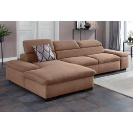 Ecksofa Home Affaire, B:286cm H:73cm T:174cm, braun, 100% Polyester;Luxus-Microfaser ALTARA NUBUCK (100% Polyester);Luxus-Microfaser weich (90%