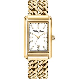 Thomas Sabo Damen Quarzuhr "Bold Elegance", gold, Armbanduhren, Armbanduhr, Damenuhr, Edelstahlarmband, analog, Tag, Zirkonia (synth.)