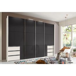 Schwebet&uuml;renschrank wimex, B:300cm H:216cm, wei&szlig;, Schr&auml;nke, "Level by fresh to go", mit Glast&uuml;ren und Synchron&ouml;ffnung