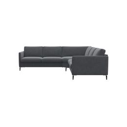 Ecksofa FLEXLUX, B:249cm H:85cm T:92cm, grau, 100% Polyester, Wohnzimmer, Sofas, "Fiore, L-Form, bequem und komfortabel durch hochwertigem