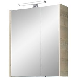Spiegelschrank SAPHIR, B:60cm H:70cm T:20,5cm, beige, Badezimmer, Schr&auml;nke, "Quickset 393"