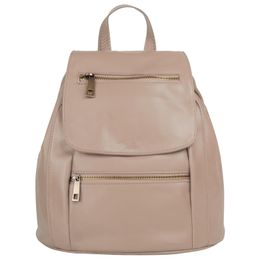 Samantha Look Damen Cityrucksack, rosa, Leder, Rindsleder, beschichtet, leicht gl&auml;nzend, Rucks&auml;cke, echt Leder, Made in Italy