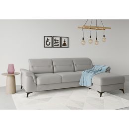 Sit & More Ecksofa SIT & MORE, B:258cm H:85cm T:170cm, grau, 100% Polyester, Wohnzimmer, Sofas, "Sinatra L-Form", mit Recamiere, optional mit