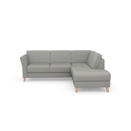Sit & More Ecksofa SIT & MORE, B:248cm H:87cm T:213cm, silber, Wohnzimmer, Sofas, "Visby L-Form", Wahlweise mit Bettfunktion und Stauraum, frei im Raum stellbar
