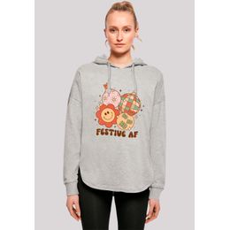 F4NT4STIC Damen Kapuzenpullover "Festive AF Weihnachten Tree Balls", grau, Gr. XS, Obermaterial: 100% Baumwolle, Pullover, Premium Qualit&auml;t,