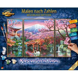 Schipper Kinder Malen nach Zahlen "Meisterklasse Triptychon - Kirschbl&uuml;te in Japan", bunt, B:20cm H:50cm, Malvorlagen, Made in Germany