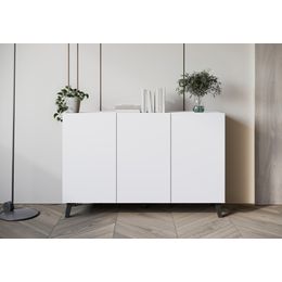 Sideboard Home Affaire, B:120cm H:39cm T:39cmwei&szlig; matt, ABS-Kunststoff, FSC-zertifizierter Holzwerkstoff, Kunststoff, Spanplatte, Wohnzimmer,