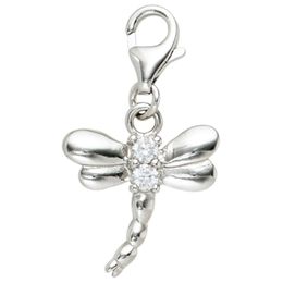 Jobo Damen Charm-Einh&auml;nger "Libelle", silber, Silber 925 (Sterlingsilber), Charms, 925 Silber mit Zirkonia
