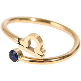 Firetti Damen Fingerring "Schmuck Geschenk Damenring Sternzeichen", 5 g, Waage, Edelstahl, 1,2mm, bunt, Edelstahl, Fingerringe, Made in Germany - mit