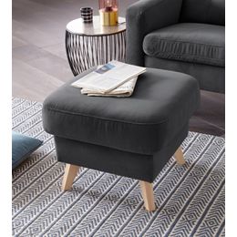 Hocker, B:56cm H:45cm T:56cm, grau, exxpo - SOFA FASHION, Samtvelours (100% Polyester);Webvelours (100% Polyester), Wohnzimmer, Hocker, "Nappa mit