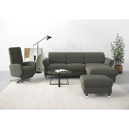 Sit & More Ecksofa SIT & MORE, B:251cm H:85cm T:161cm, grau, Wohnzimmer, Sofas, "Grenoble L-Form mit Federkern", wahlweise mit Bettfunktion, Bettkasten, Arm-