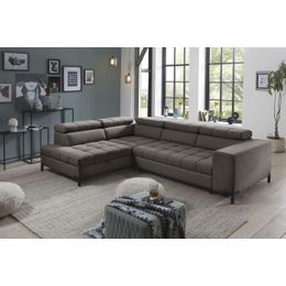 Ecksofa, B:276cm H:75cm T:203cm, grau, exxpo - SOFA FASHION, 100% PES, Wohnzimmer, Sofas, "Bocco, hochwertige Verarbeitung, toller Sitzkomfort,