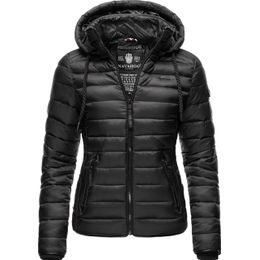 Navahoo Damen Steppjacke "Lulana", schwarz, Gr. XXL, kontrastfarbene Details, Oberstoff: 100% Nylon; Futter: 100% Polyester; Wattierung: 100%