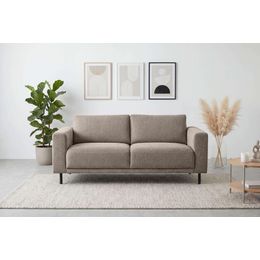2,5-Sitzer Home Affaire "Sveeva, Kompaktsofa, B.183 cm, schwarze Metallf&uuml;&szlig;e", braun, B:183cm H:78cm T:90cm, 100% PES, Sofas, langlebiger Webstoff, mit Wellenunterfederung, viele Farben